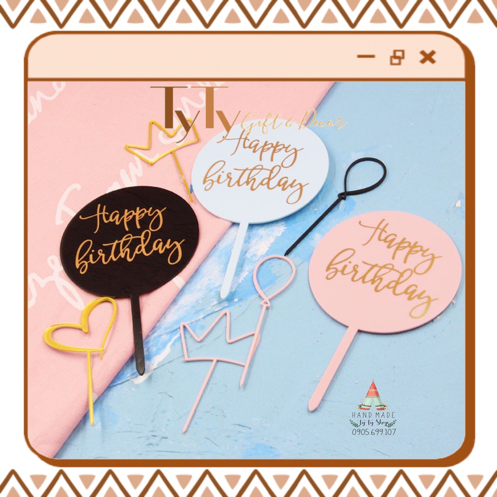 Topper Mica Plug In Cake Decoration For Birthday Cake | Shopee Malaysia