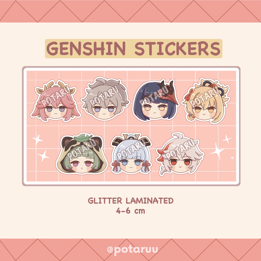 [potaru] Genshin Impact Glitter Die Cut A Sticker | Yae Tomo Sara ...