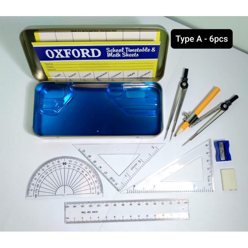 Set matematik sekolah Ruler set Protaktor Jangka lukis Ruler set ...