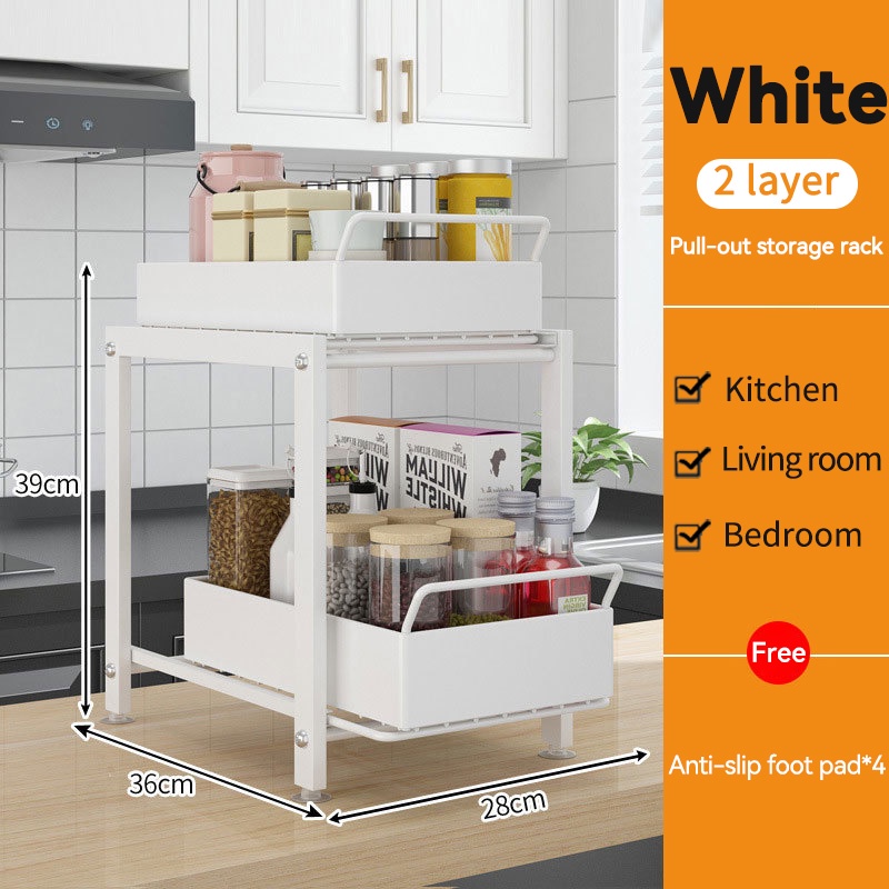kitchen Sliding Cabinet Under The Sink Pull-Out Rack Countertop ...