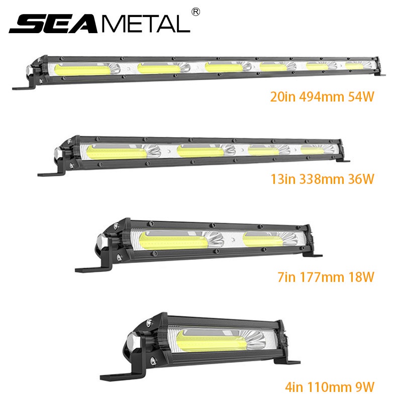 SEAMETAL Super Bright Car Spotlights 12V 24V LED COB Strip Lights ...