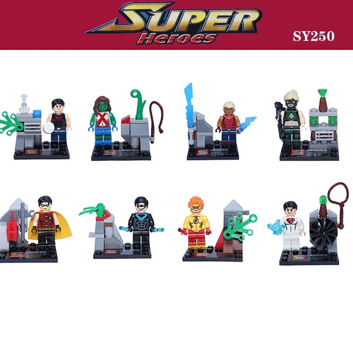 Brick Lego Like Mini Figure Young Justice DC Night Wing Superboy Kid ...