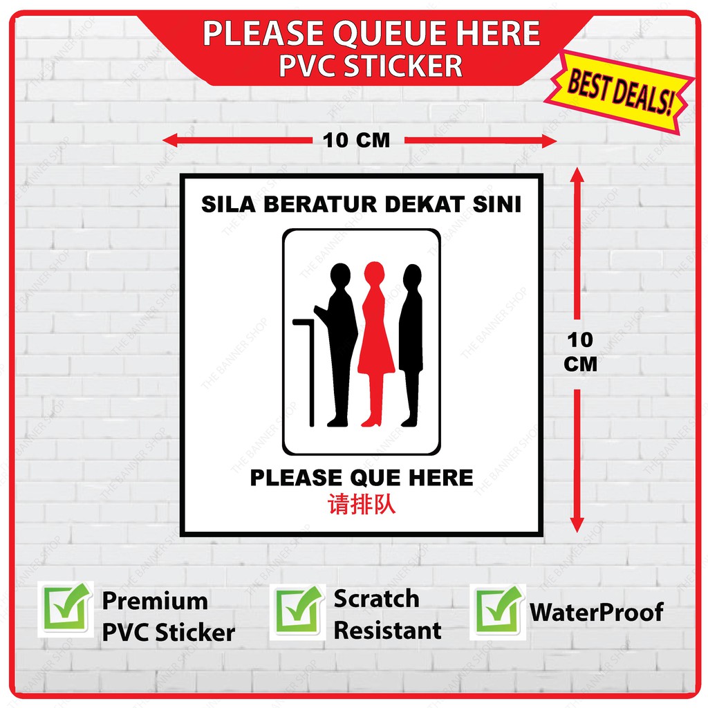 10x10cm PVC Signs Sticker Vinyl Adhensive Sticker ( Waterproof ...