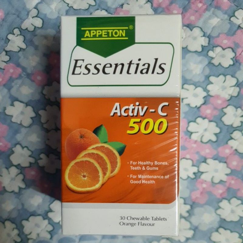 Appeton Essentials Activ-C 500mg Chewable Tablets 30s (Orange Flavour ...