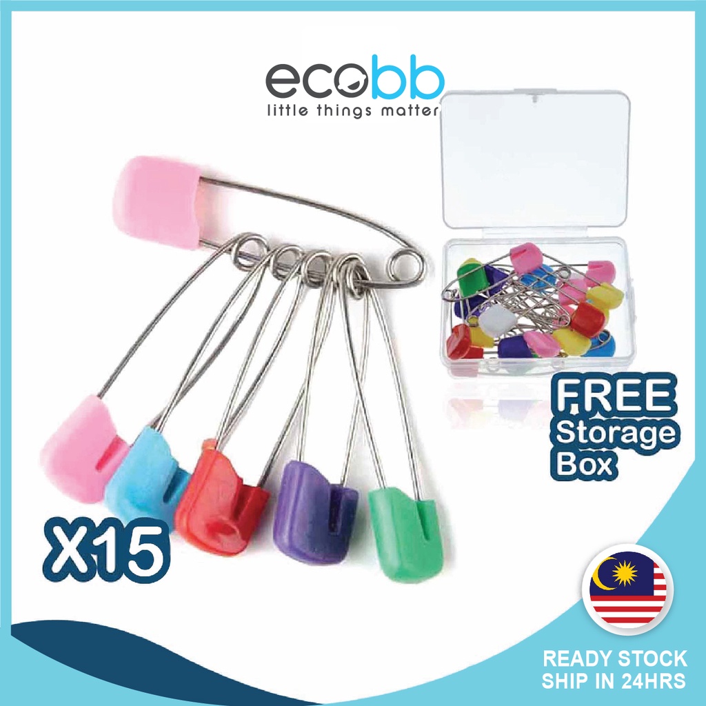 15pcs Cloth Diaper Pins Stainless Steel Traditional Safety Nappy Pins
