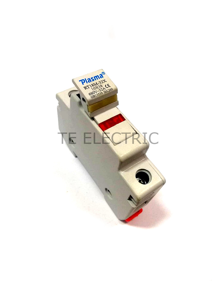 PLASMA RT18M-32 10 X 38 MM FUSE CARRIER WITH NEON 32A 660V FUSE HOLDER ...