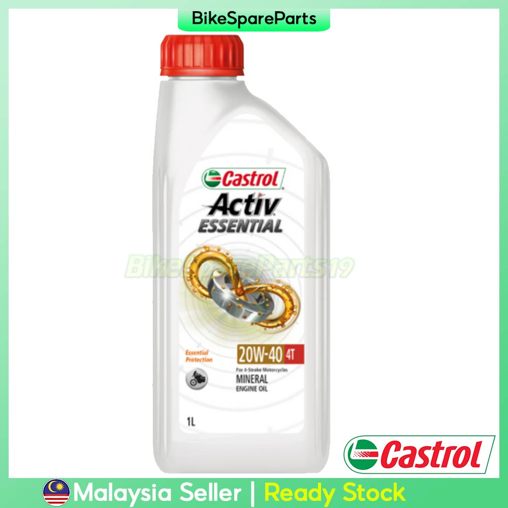 CASTROL GO ACTIV ESSENTIAL 20w-40 100% ORIGINAL MOTOR MINYAK HITAM 4T ...