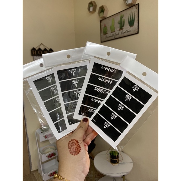 STICKER INAI CELUP 1 Set 5 JARI MURAH CANTIK STICKER HENNA ...