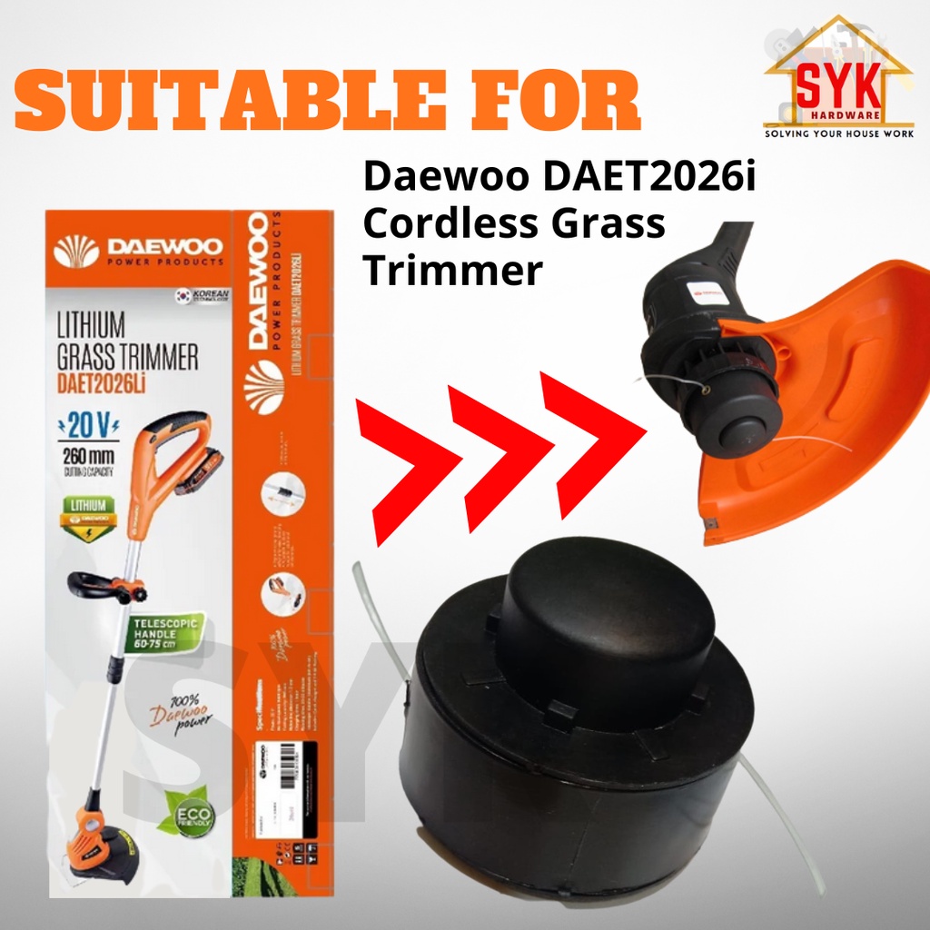 SYK Spool Line Refill Nylon String (1Pcs) For Daewoo DAET2026i Grass Trimmer Spare part Tail ...