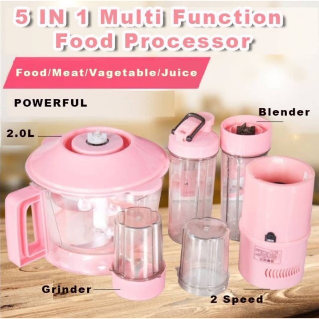 perkakas rumah 🌹READY STOCK🌹 5 IN 1 Multi Function Food Processor blender set grinder Mixer ...