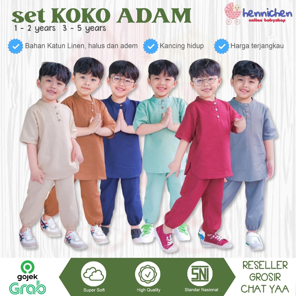3.3 set koko Children muslim Clothing set Of Children's Eid Clothes set Sadam Plain 1-5 Years ...