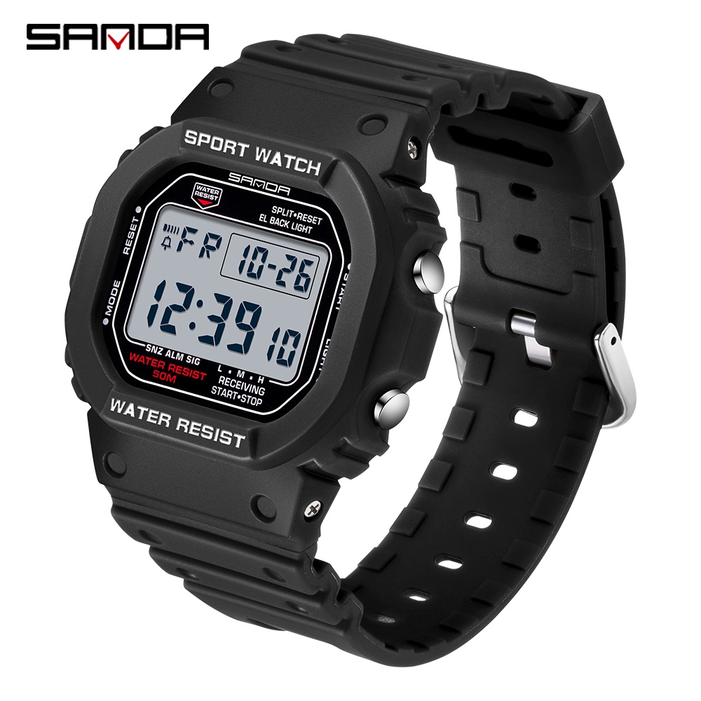 Sanda Men's and Women's Waterproof Leisure Sports Watch Multi-function ...