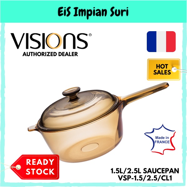 (Ready Stock!!) Visions (1L/1.5L/2.5L) Clear Covered Saucepan Periuk ...