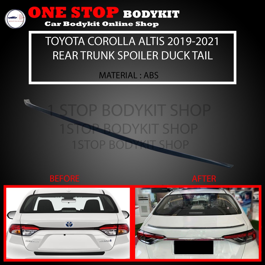 TOYOTA COROLLA ALTIS 2019-2021 REAR TRUNK SPOILER DUCKTAIL WITH BLACK ...
