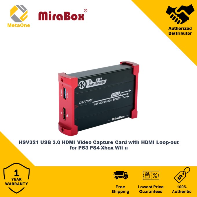 Mirabox - HSV321 USB 3.0 HDMI Video Capture Card with HDMI Loop-out for ...