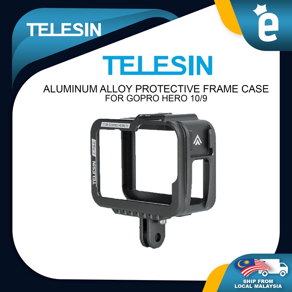 TELESIN GP-FMS-901 Aluminum Alloy Protective Case Frame Cage GoPro Hero 10 / Hero 9 | Shopee ...