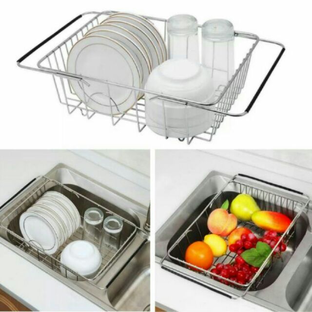 Stainless Steel Dish Drainer Basket | Rak Penyejat Pinggan Tahan Karat ...