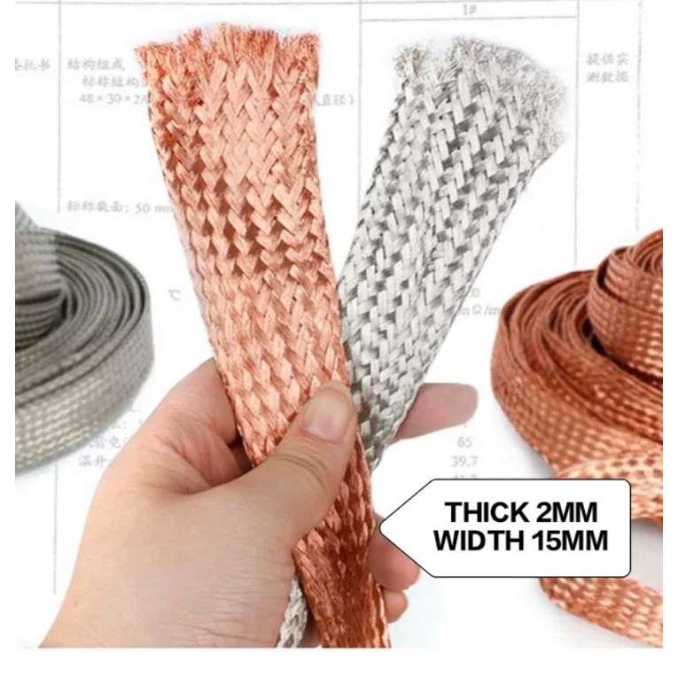 1 M 15MM FLAT PURE COPPER BRAID CABLE BARE COPPER CABLE | Shopee Malaysia