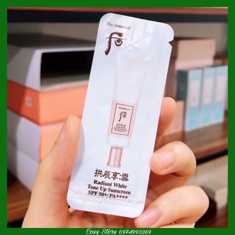 Whoo RADIANT WHITE TONE UP SUNSCREEN SPF50+/ PA+++ instant whitening ...