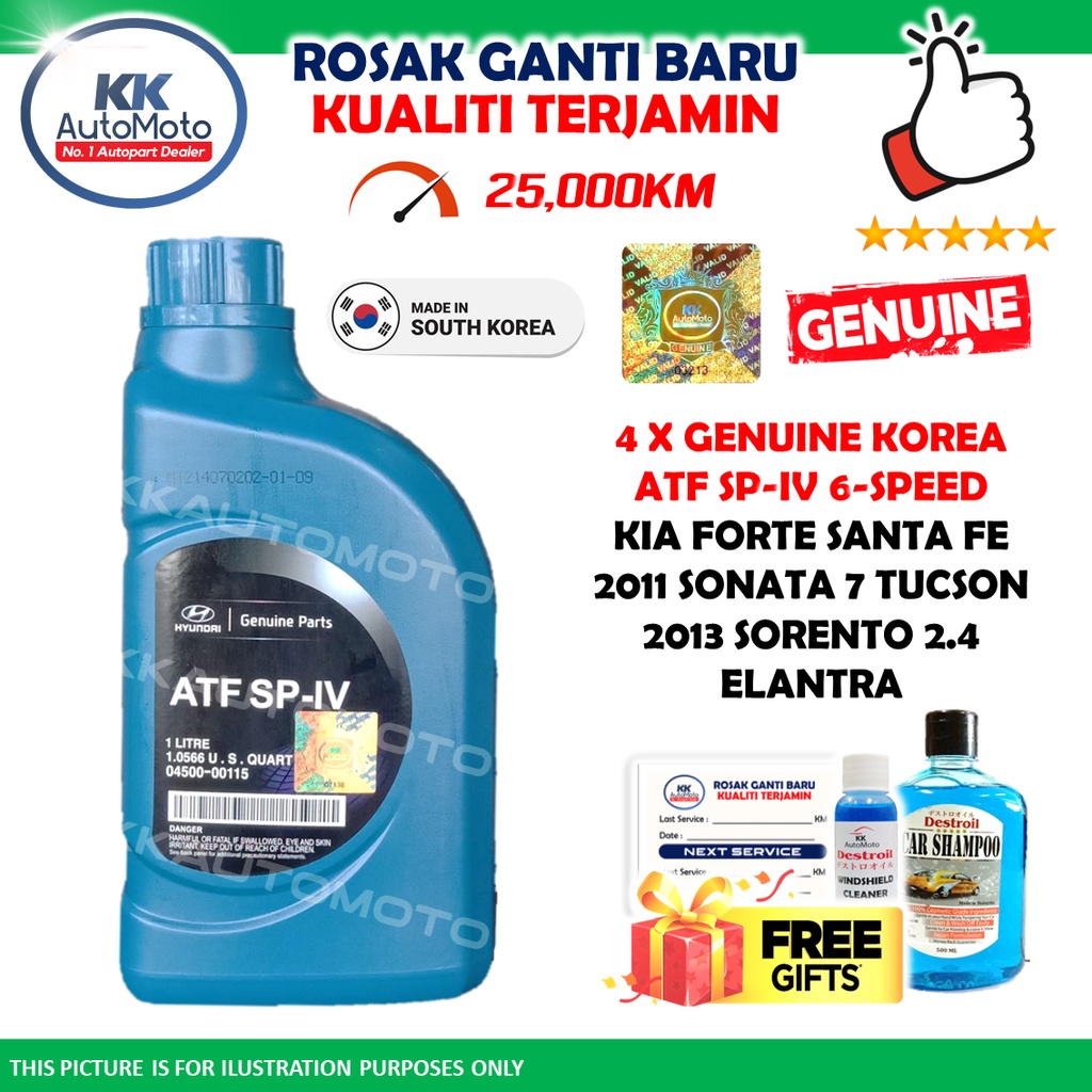 4 pcs - ATF SP-IV SPIV SP4 Hyundai Kia SportagForte Santa Fe Sonata ...