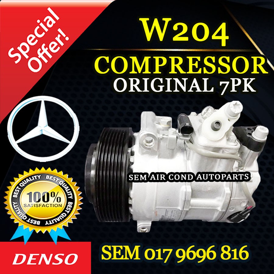 MERCEDES-BENZ W204 7PK 6SEU16C 2 PIN 3 LEG ORIGINAL DENSO ND COMPRESSOR ...
