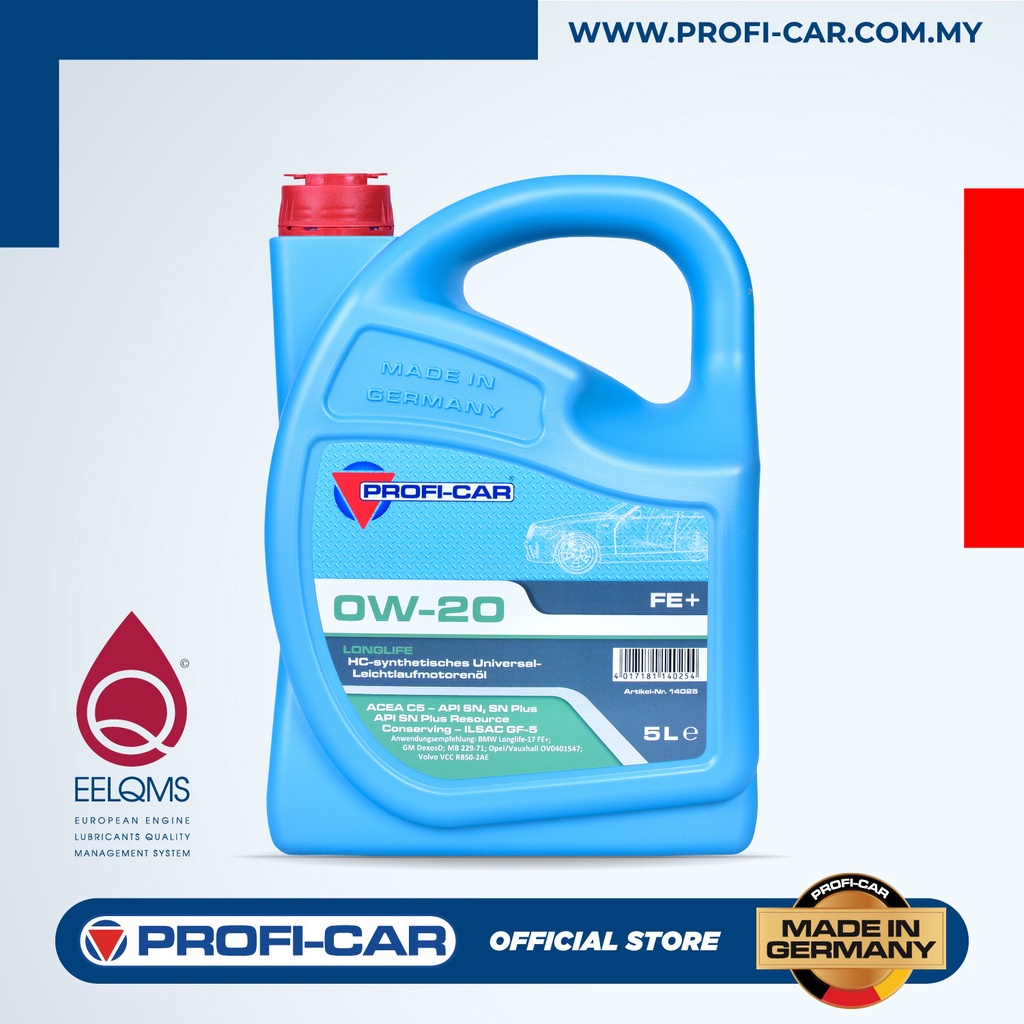 PROFI-CAR ECO-DRIVE FE+ 0W20 C5 SN PLUS Fully Synthetic Engine Oil (5L) | Shopee Malaysia