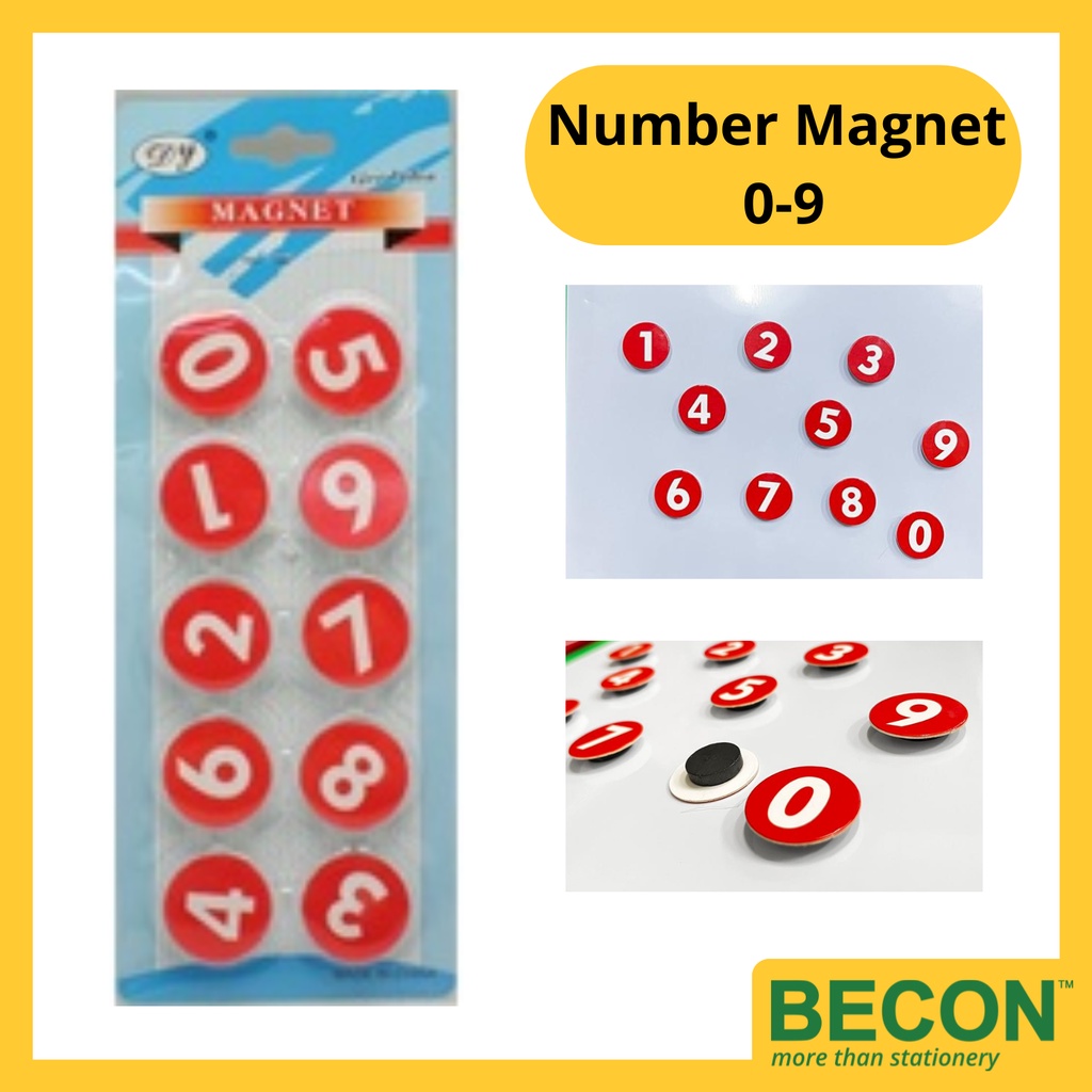 Round Magnet with number (0 - 9 ) | Shopee Malaysia