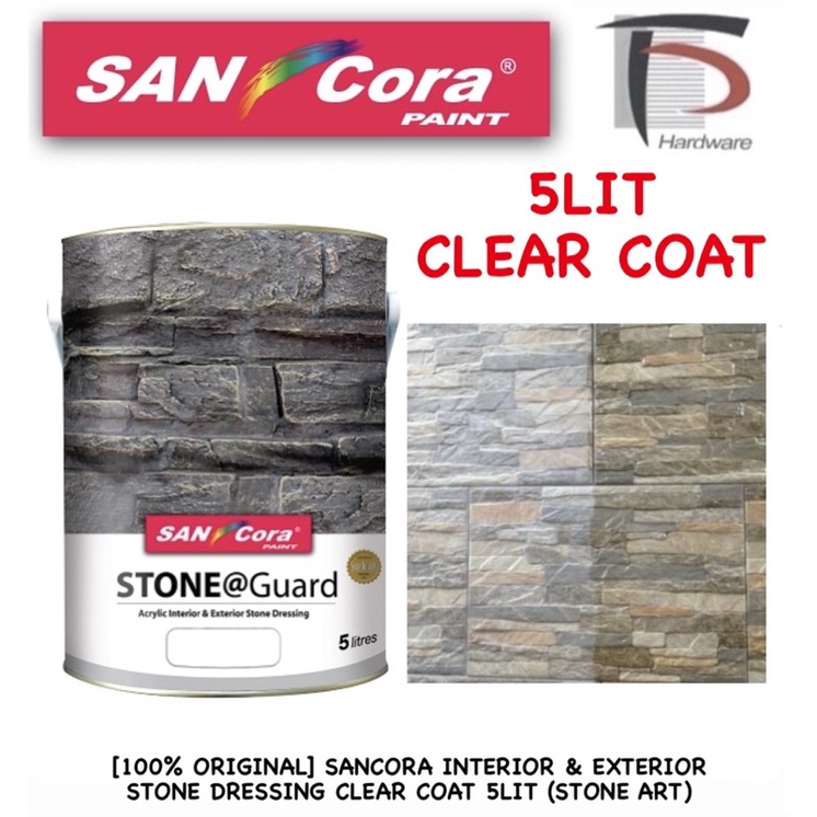 [100% ORIGINAL] SANCORA INTERIOR & EXTERIOR STONE DRESSING ACRYLIC BASE CLEAR COAT 5LIT (STONE ...