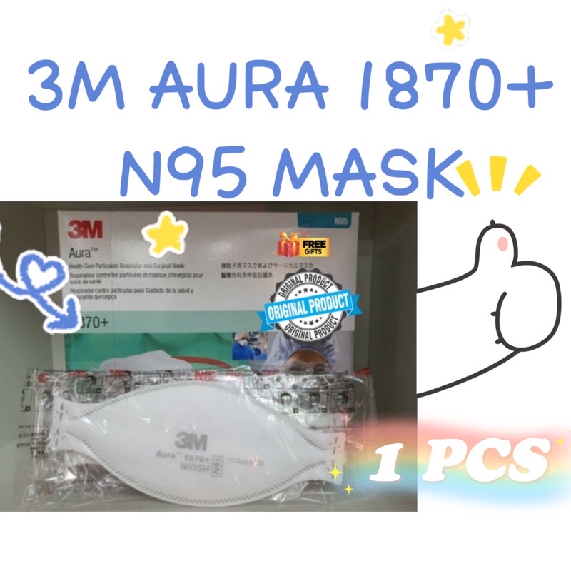 [Ready Stock] 3M AURA 1870 N95 Medical Surgical 1870+ Particulate Respirator NIOSH Health-care ...
