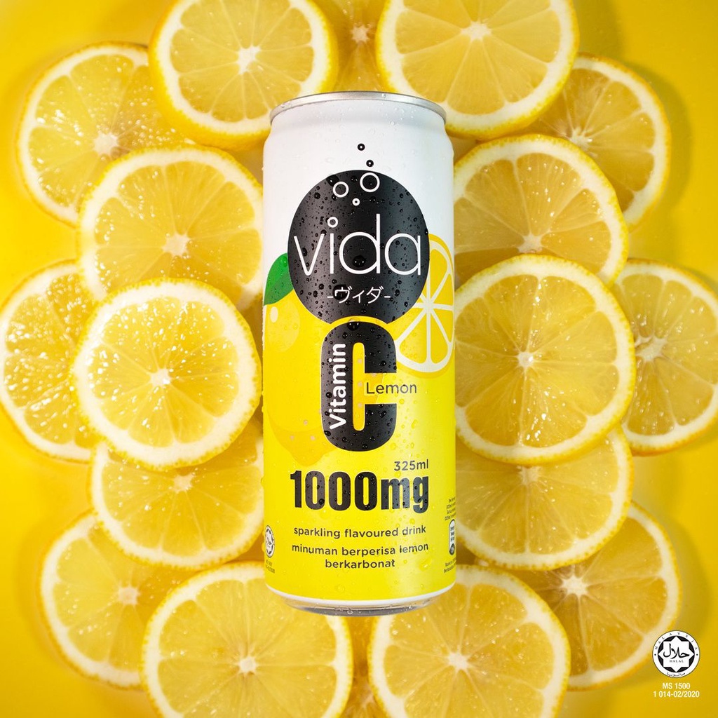 Vida Vitamin C Lemon Sparkling Flavoured Drink 325ML | Shopee Malaysia