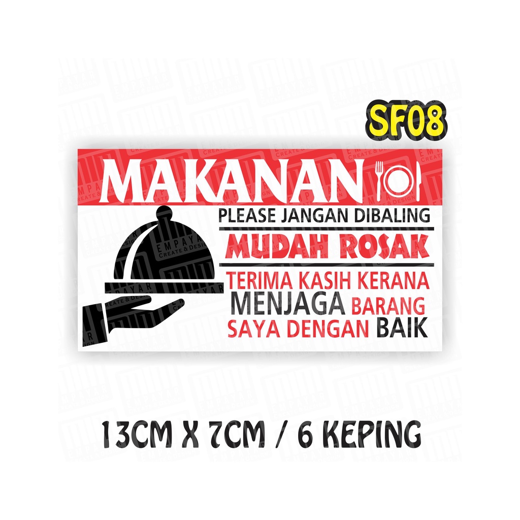 Sticker Fragile / Sticker Ikan Hidup / Sticker Pokok Hidup / Stiker ...