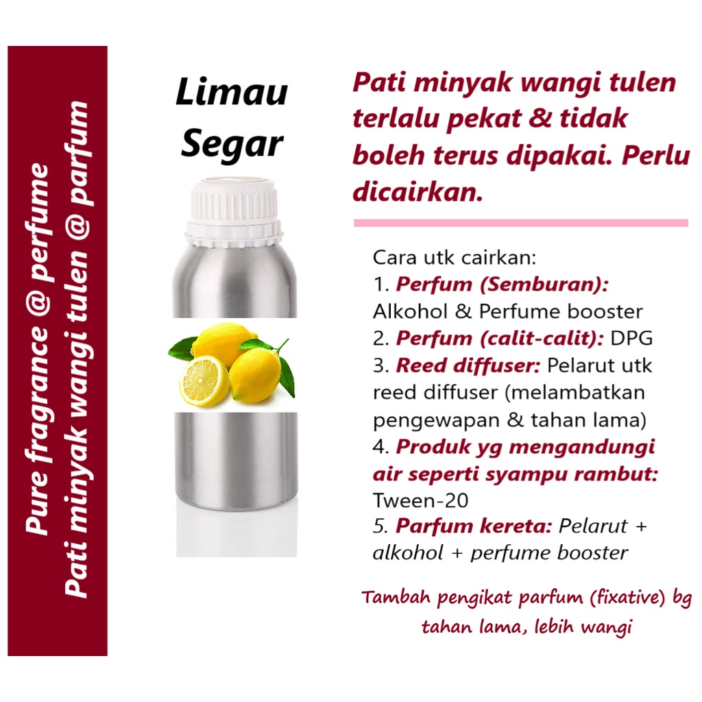 [PATI LEMON FRESH FRAGRANCE OIL][REFILL CAR PERFUME] Buat dishwash/Soap ...