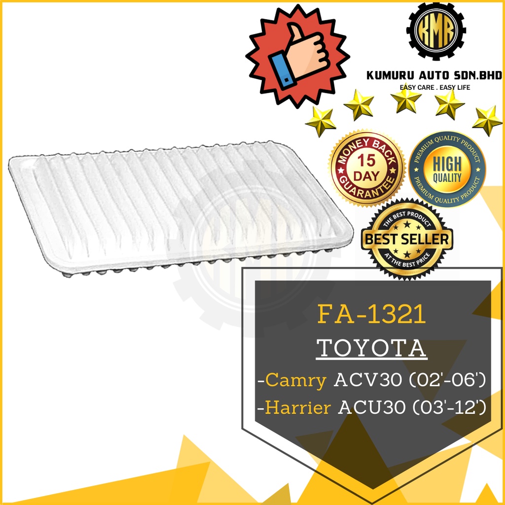 Air Filter Toyota Camry ACV30 Harrier ACU30 - FA-1321 / 17801-0H020 ...