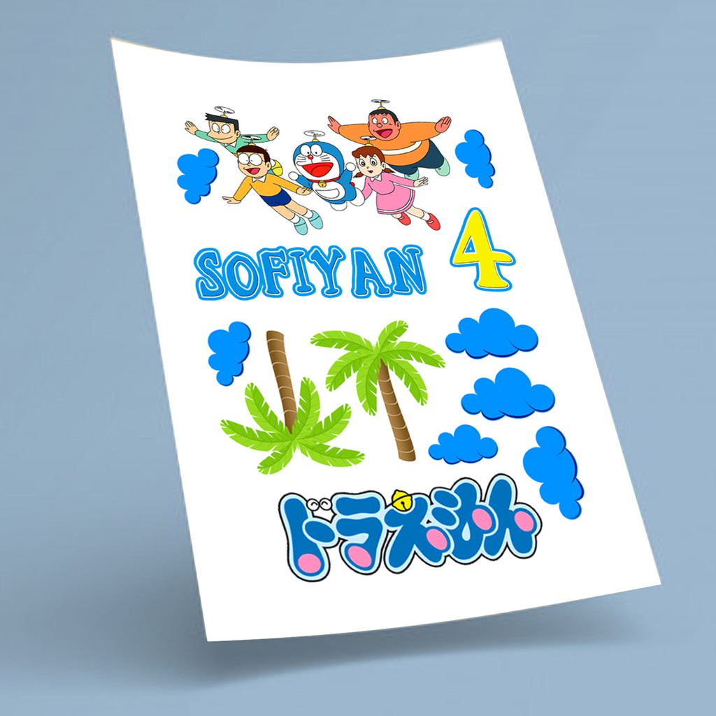 DORAEMON CUSTOM NAME & AGE [JPEG FORMAT/FILE] [CAKE TOPPER] [PRINT ...