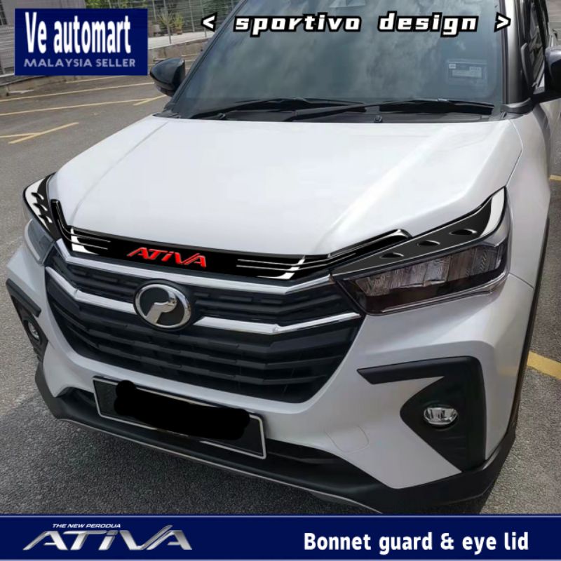 Vemart Perodua ativa bonnet guard spoiler & head lamp lid cover japan ...