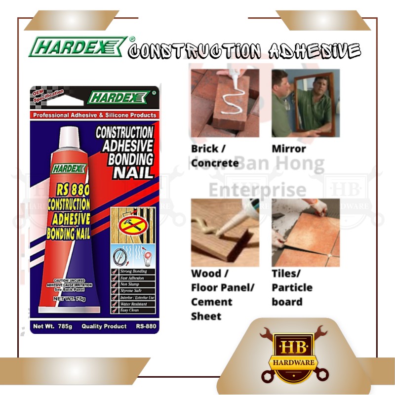 Hardex Bonding Nail Adhesive / Construction Adhesive for Construction ...