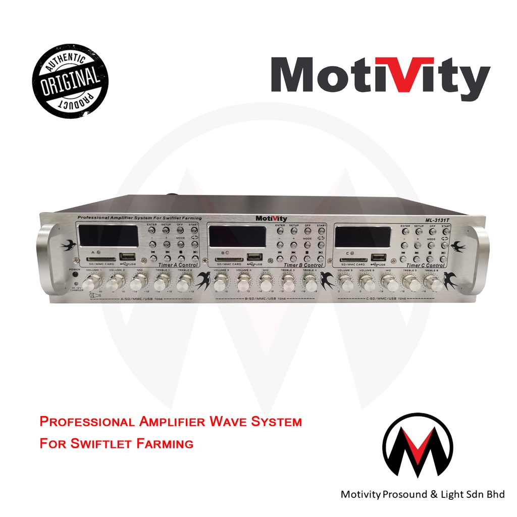 Motivity ML-3131T 6-Channel Professional Amplifier System with Built-in ...