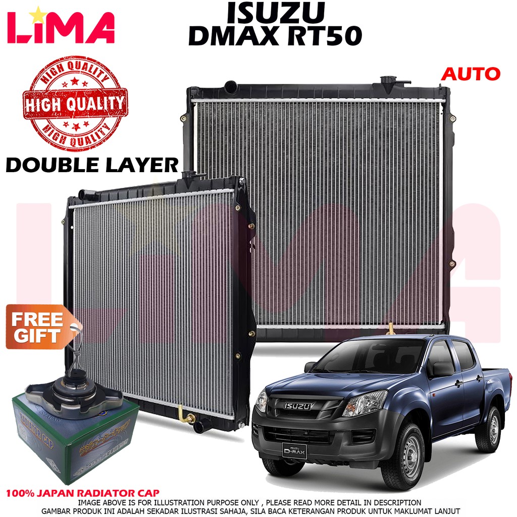 ISUZU DMAX RT50 RADIATOR AUTO ( DOUBLE LAYER ) *FREE CAP* | Shopee Malaysia