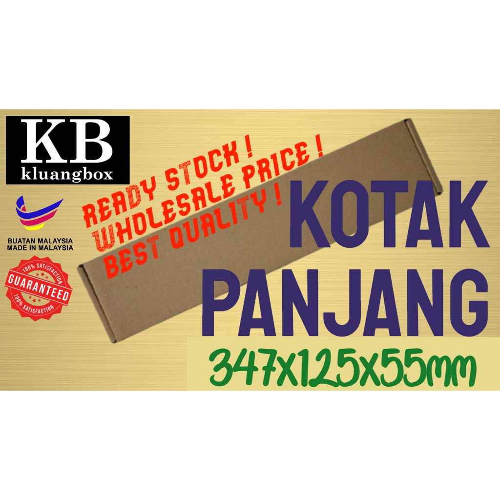 (COD027/4)100pcs Kotak Panjang 347x125x55mm Long Shape Box Long Strips ...