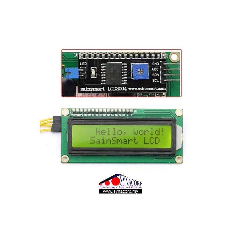 SOLDERED Serial I2C LCD 16x2 20x4 IIC TWI SPI for Arduino Green / Blue ...