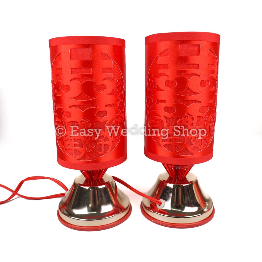 Spot Light Bulb Chinese Wedding Bedside Lamp (Dimmable) (Wired ...