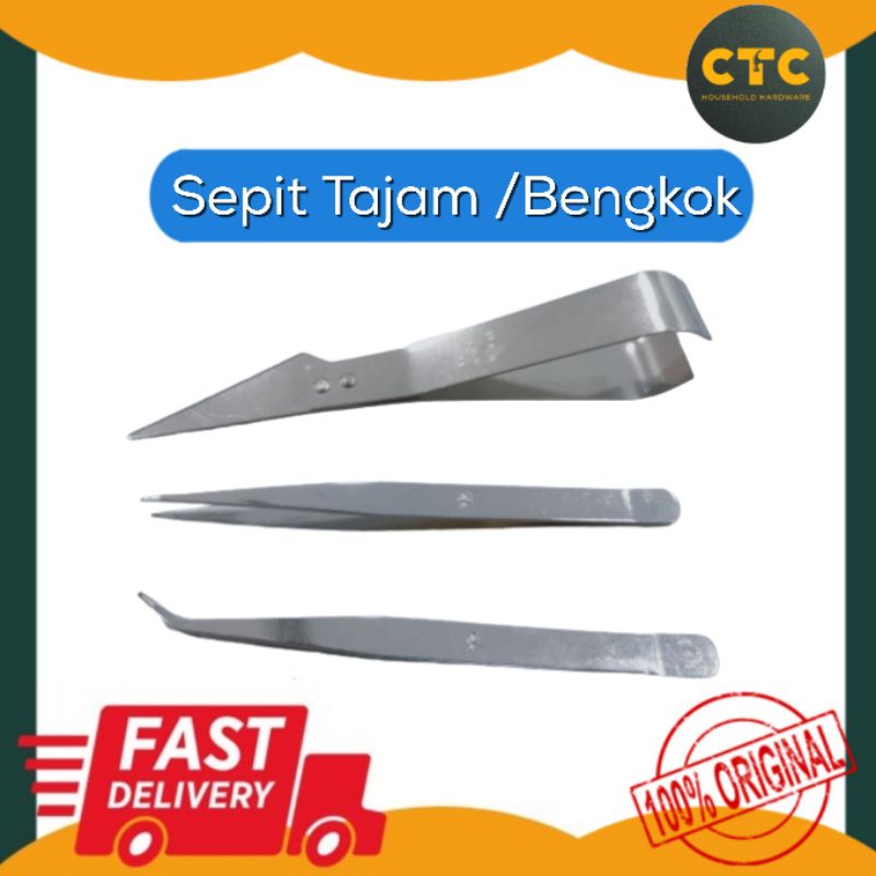 Sepit Tajam / Sepit Bengkok /Sepit Pisau 2 in 1/Tweezers/High Precision ...