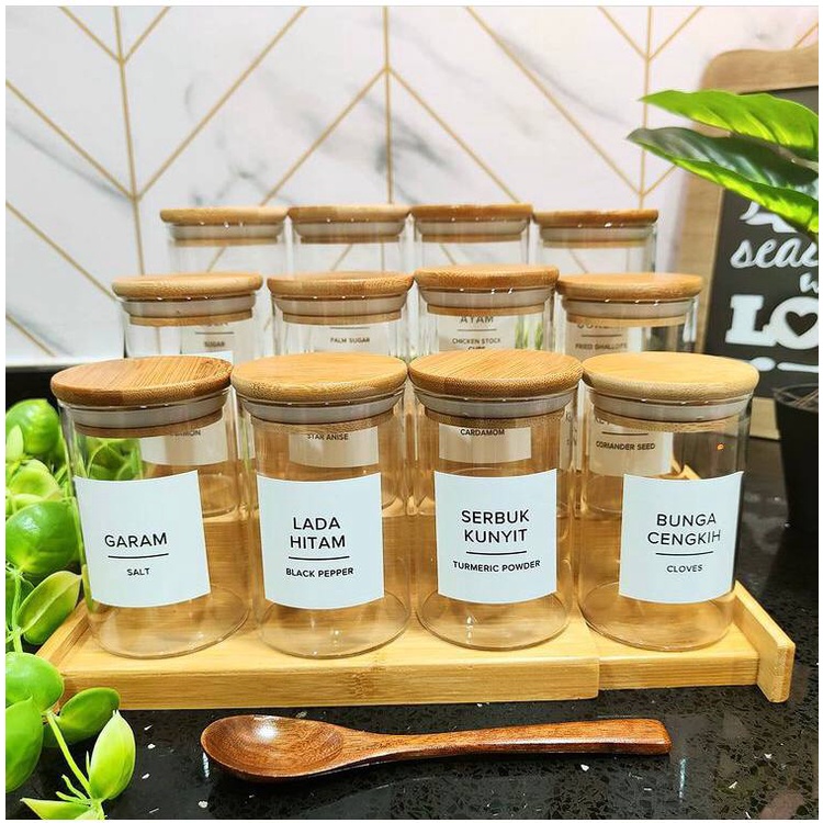 Bekas Rempah Balang Glass Jar Food Storage Bottle Spice Container Viral ...