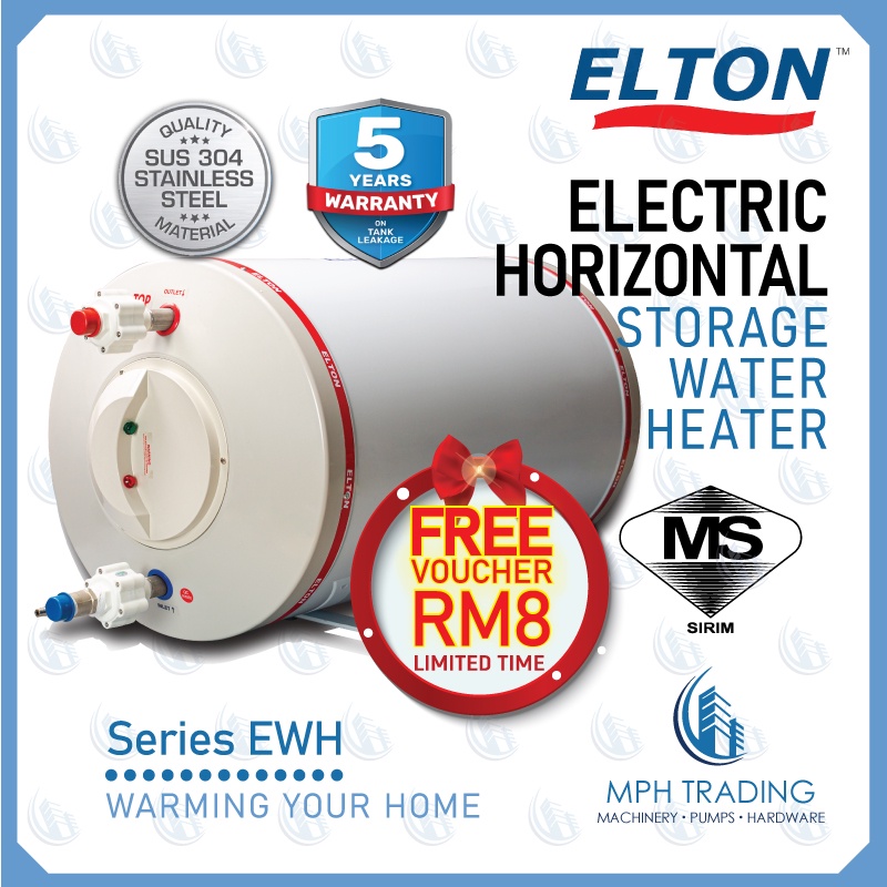 ELTON Horizontal EH14 EH23 EH32 EH45 EH55 EH68 EH82 Electric Home Household Storage Water Heater ...