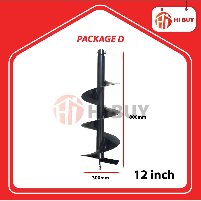 EARTH AUGER DRILL BIT 4" 6" 8" 10" 12"/ EARTH AUGER HOLE DIGGER/ MATA ...