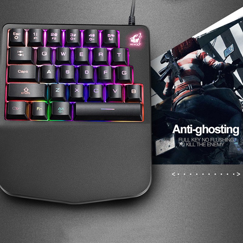 Free Wolf K11 1 Hand Mechanical Keyboard Specialist 28 Keys | Shopee ...