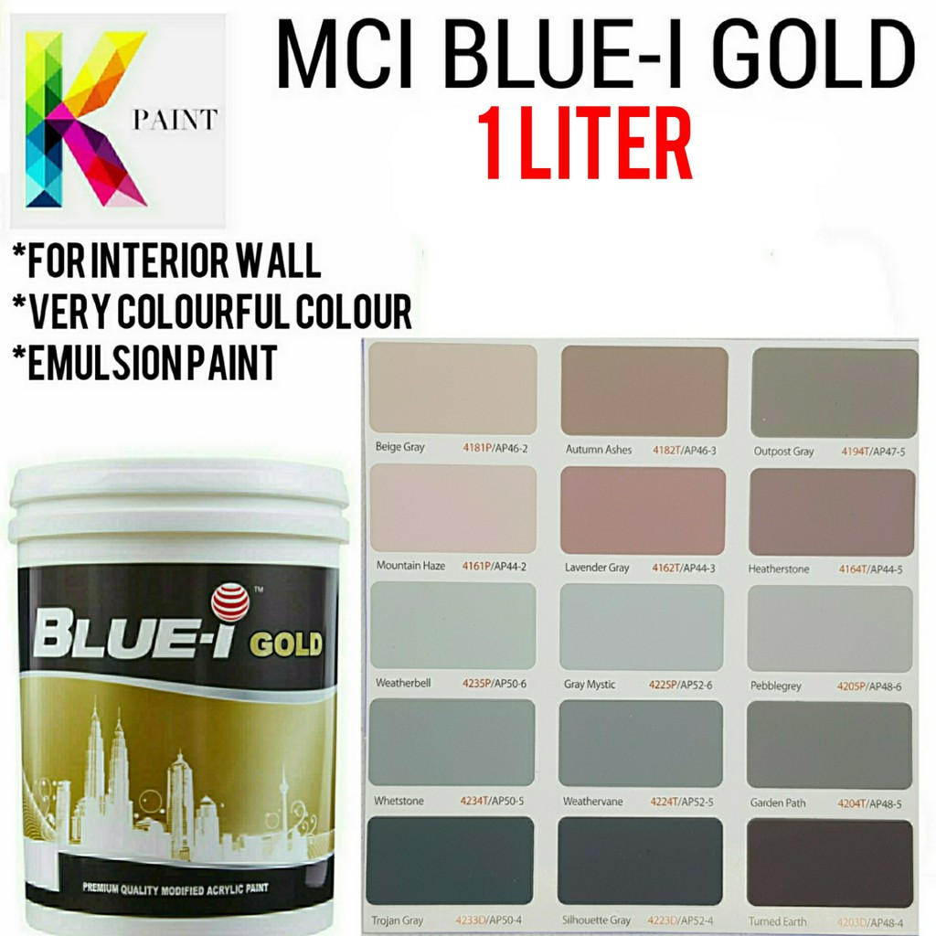 MCI BLUE I GOLD (EMULSION PAINT) 1 LITER | Shopee Malaysia