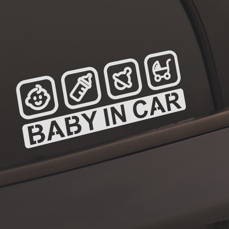 Hollow Car Stickers Baby In-Car BABYINCAR Car Stickers Reminder Baby ...