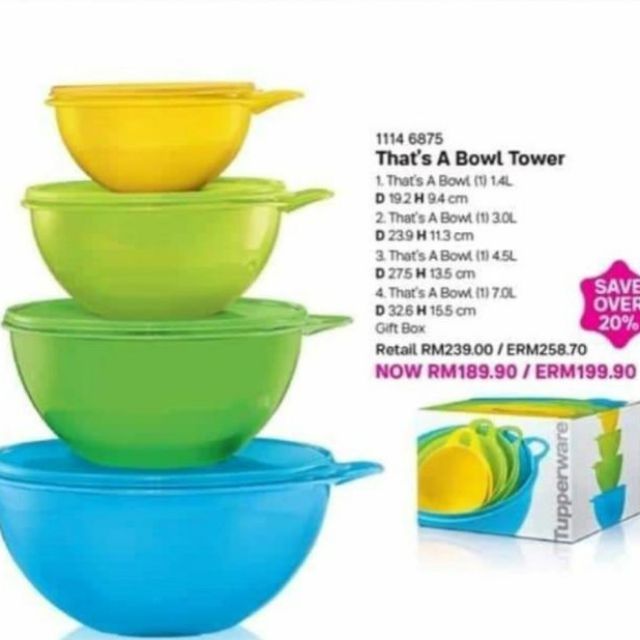 TOWER BOWL TUPPERWARE | Shopee Malaysia