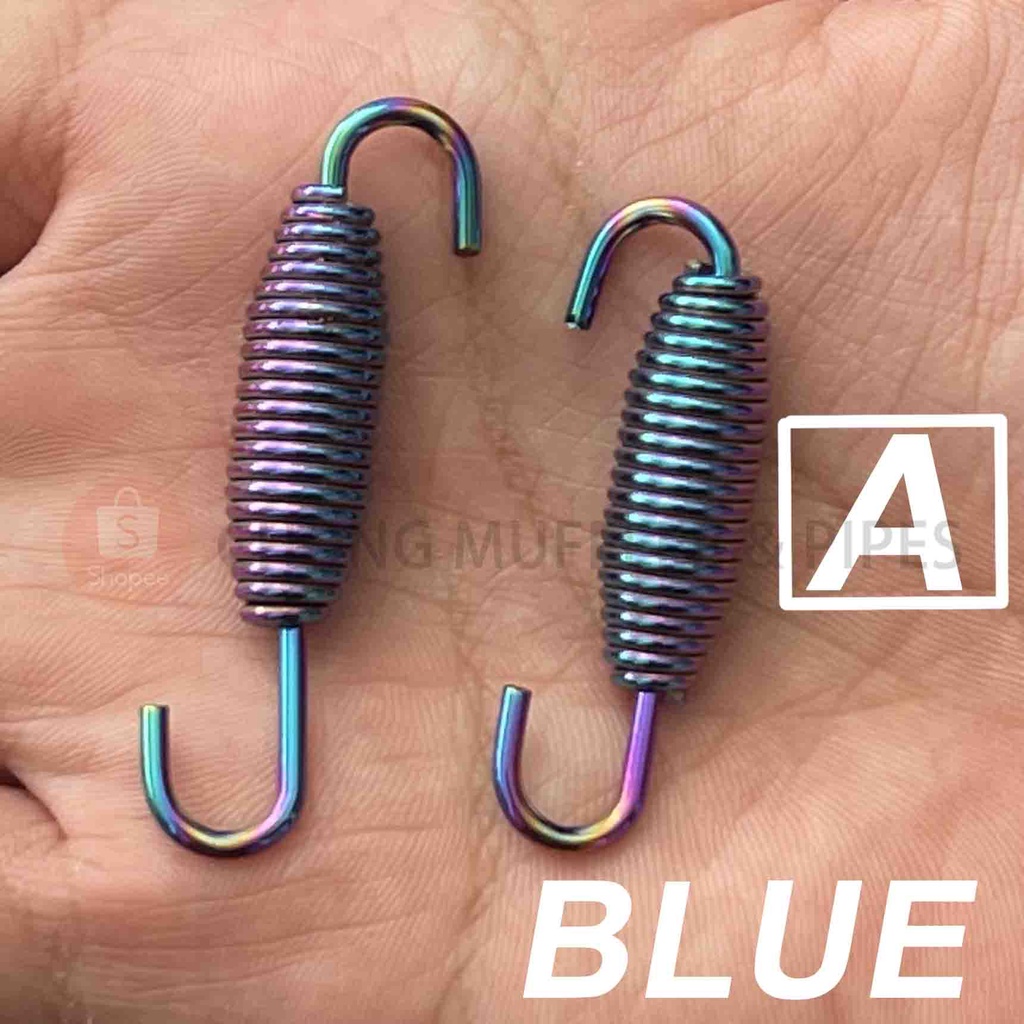 (Buy 3 Free 1) 1PCS SPRING EXHAUST TITANIUM BLUE/ GOLD GANTUNG PIPE ...